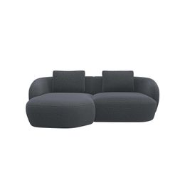 Wohnlandschaft FLEXLUX "Torino, rund, L-Form, Sofa-Ecke mit Recamiere, Longchair-Sofa", grau (anthrazit), B:217cm H:85cm T:146cm, 100% Polyester, Sofas, Wohnlandschaft, OTTOs Choice, organisches Sofa-Design, Kaltschaum, Wellenunterfederung