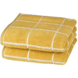 Handtücher Ross "Cashmere Überkaro", gelb (senf), B:50cm, Frottier, Baumwolle, Handtücher, 100% Baumwolle, kariert, in modischen Karo Farben