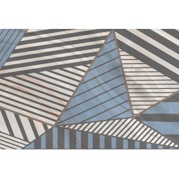 Fototapete ARCHITECTS PAPER "Atelier 47 Stripes Marble 3", blau (dunkelblau, creme, grau), B:4 L:2,7, Vlies, Tapeten, Vlies, Wand, Schräge, Decke