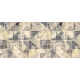 Fototapete ARCHITECTS PAPER "Atelier 47 Used Triangle 1", grau (dunkelgrau, hellgrau, creme), B:6m L:2,7m, Vlies, Tapeten, Vlies, Wand, Schräge, Decke