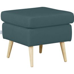 Hocker Home Affaire "Salla", blau (petrol), B:58cm H:49cm T:58cm, Samtcord (92% Polyester 8% Polyamid);Struktur (100% Polyester);Struktur Hahnentritt (100% Polyester);Struktur fein (100% POlyester);Samtoptik (100% Polyester);Fellimitat (100%Polyester), Hocker, Fu&szlig;hocker Sitzhocker, Bezug auch in Luxus-Microfaser in Teddyfelloptik