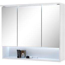 Spiegelschrank BASIC BY BALCULINA "Best80 Spiegelschrank, Badezimmerschrank BxHxT 80x70x23 cm", weiß (weiß, weiß hochglanz), B:80cm H:70cm T:23cm, Holzwerkstoff, Schränke, Breite 80 cm, LED-Beleuchtung, Softclose