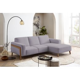Ecksofa exxpo - SOFA FASHION "Starr, modern und klassisches Design, hochwertige Verarbeitung, bequem", lila, B:250cm H:84cm T:163cm, Sofas, Ecksofa, L-Form, wahlw. elektrische Sitztiefenverstellung, Massivholzf&uuml;&szlig;e