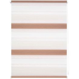 Doppelrollo LICHTBLICK ORIGINAL "Duo Rollo Klemmfix Bunt" Gr. 1, beige (creme, weiß, braun), B:45cm H:150cm, Polyester, Rollos, Seitenzug