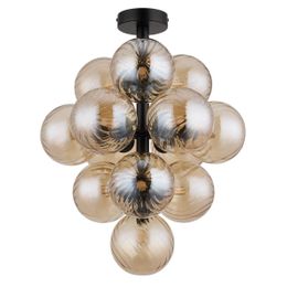 Globo LIGHTING Deckenleuchte "CONOR", gelb (amber), 13, Ø 39,5cm, 1 Stk., Leuchten, Deckenlampe, Glas, Wohnzimmer, Essbereich