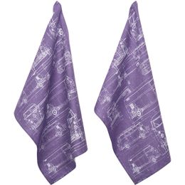 Geschirrtuch Pad "Culture", lila (violet), H:1cm L:70cm T:50cm, 100% Baumwolle, Geschirrtücher