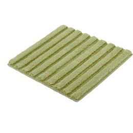 Badematte Kleine Wolke "Cord", grün (dill), H:25mm, Polyacryl, Badematten, Badteppich, Streifen Design, Hoch-Tief Effekt