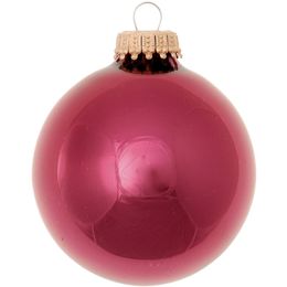 Weihnachtsbaumkugel KREBS GLAS LAUSCHA "CBK79614, Weihnachtsdeko rot, Christbaumschmuck, Christbaumkugeln Glas", rot (bordeaux), &Oslash;:7cm, Glas, Weihnachtsbaumkugeln, aus Glas