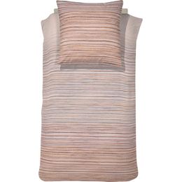 Bettwäsche Cinderella "Tide", pink, B/L: 155cm x 220cm, 1 Stk., 1 Stk., Renforcé, B/L: 80cm x 80cm, 2 Stk., Renforcé, Obermaterial: 100% Baumwolle, Bettwäsche, mit Streifen im Farbverlauf