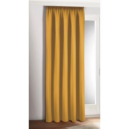 Vorhang HOMING "Bernd" Gr. 1, gold (goldfarben), B:140cm H:245cm, Polyester, Gardinen, Fertigschal