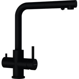 Küchenarmatur Schock "Vitus", schwarz (puro), B:22,4cm H:30,9cm Ø:5,4cm, Edelstahl, Armaturen, Hochdruck, ausziehbarer Auslauf, Filterwasser, Schwenkbereich 180