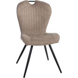 Esszimmerstuhl Duo Collection "Zoe Esszimmerstuhl, 4er-Set", braun (haselnussbraun, schwarz), B:51cm H:93cm T:61cm, Polyester, Stühle, robuster Stoff- oder Mikrofaserbezug, mit Griff