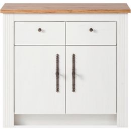 Unterschrank KOCHSTATION "KS-Westminster", weiß (pinie weiß dekor), B:100cm H:92cm T:60cm, Schränke, im romantischen Landhausstil, Breite 100 cm, exclusiv by Otto
