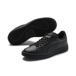Sneaker Puma "SMASH V2 L JR", Gr. 39, schwarz (Puma schwarz, Puma schwarz), Leder, Synthetik, unifarben, Schuhe, für Kinder