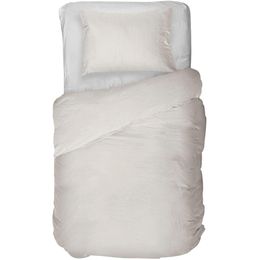 Bettwäsche Kayori "Naka", weiß (sanftes weiß), B/L: 155cm x 220cm, 1 Stk., 1 Stk., Renforcé, B/L: 80cm x 80cm, 2 Stk., Renforcé, Obermaterial: 100% Baumwolle, Bettwäsche, GOTS organic