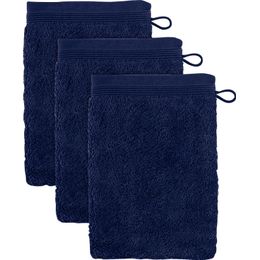 Möve Waschhandschuh MÖVE "Superwuschel", grün (deep sea), B:15cm L:20cm, Baumwolle, Waschlappen, Waschhandschuh Set mit Bordüre, 100% Premium Cotton Baumwolle, weich