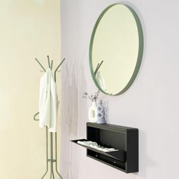 Spiegel SPINDER DESIGN "DONNA 5", grün (dusty grün), B:90cm H:90cm T:6cm Ø:90cm, Stahl, glasspiegel, Spiegel, Wandspiegel aus Stahl