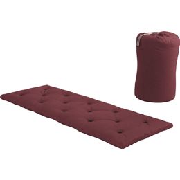Futonmatratze Karup Design, rot (bordeaux), B:70cm H:5cm L:190cm, Bezug Matratze: 80% Baumwolle, 20% Polyester, Matratzen