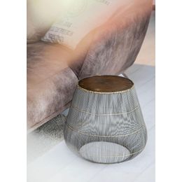 Couchtisch GUTMANN FACTORY "65760", silber (silberfarben antik, silberfarben antik, messingfarben), B:47cm H:45cm T:47cm, Tische, mit dekorativen goldfarbenen Details