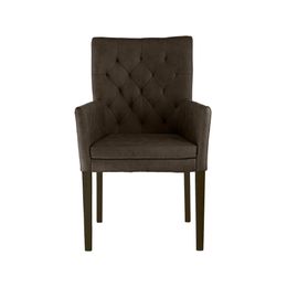 Armlehnstuhl Home Affaire "Colorado", braun (braun, wenge), B:60cm H:94,5cm T:60cm, Polyester, Stühle, Gestell aus Massivholz