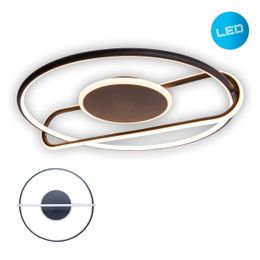 Näve NÄVE LED Deckenleuchte "Brendan", schwarz, 1, Ø 54cm H: 13cm, 1 Stk., Leuchten, geometrische Kombination aus Elipse und Kreis, D: 54cm, warmweiße LED