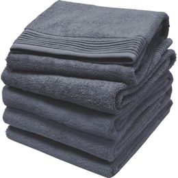 Duschtuch Primera "Premium", grau (anthrazit), B:70cm L:140cm, Walkfrottier, Obermaterial: 100% Baumwolle, Handtücher, mit einer eleganten Chenille-Bordüre