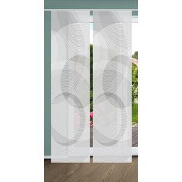 Schiebegardine HOME IN GREEN "AFONSO" Gr. 1, grau, B:60cm H:245cm, Polyester, Gardinen, SET DIGITALDRUCK,BAMBUSOPTIK RECYCELT
