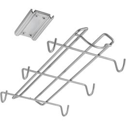 Deckenhaken Metaltex "Slide-Mugs", grau, B:14cm H:4,8cm L:28,1cm, Metall, Haken, Küchen-Regal Küchenaufbewahrung, PolythermBeschichtung, ausziehbar, für bis zu 6 Tassen oder Becher