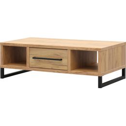 Couchtisch OMG DESIGN "Ronda", schwarz (smoked oak, schwarz, smoked oak), B:120cm H:40cm T:60cm, Tische, Oval mit Metallgestell