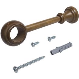 Träger Liedeco "Thüringen", braun (eichefarben, rustikal), L:16,5cm, Gardinenstangenhalterungen, für Gardinenstangen Ø 28 mm