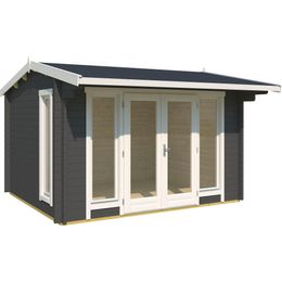 Gartenhaus Lasita Maja "JUBILEE", grau (carbongrau), Fußboden im Gartenhaus, Massivholzdach, Holzwerkstoff, Gartenhäuser