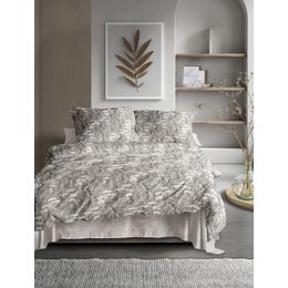 Bettwäsche Irisette "Lotus 8569", beige (natur), B/L: 135cm x 200cm, 1 Stk., 1 Stk., Satin, B/L: 80cm x 80cm, 2 Stk., Satin, Obermaterial: 100% Baumwolle, Bettwäsche, atmungsaktiv