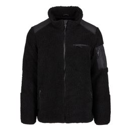Allwetterjacke Brandit "Brandit Brandit Men Ramble Teddyfleece Jacket", Herren, Gr. L, schwarz, 100% Polyester, unifarben, normal, amerikanischer Ausschnitt, Jacken