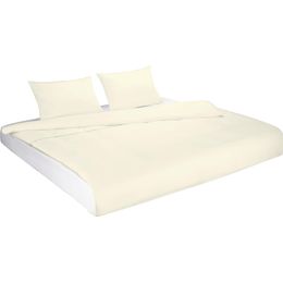 Bettwäsche Fleuresse "Colours in 135x200, 155x220 oder 200x200 cm", beige (creme), B/L: 200cm x 220cm, 1 Stk., 2 Stk., Mako-Satin, B/L: 80cm x 80cm, 3 Stk., Mako-Satin, Obermaterial: 100% Baumwolle, Bettwäsche, Bettwäsche aus 100% Baumwolle, uni, mit Reißverschluss