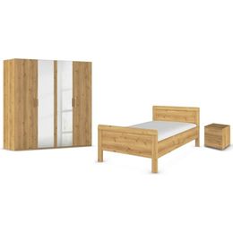 Schlafzimmer-Set Rauch "Komplettschlafzimmer Schlafzimmer EVELYN", braun (asteiche), Bett 120x200cm + ohne Matratze, B/H: 120cm x 200cm, Bett 120x200cm, Holzwerkstoff, Schlafzimmermöbel-Sets, Schrank und Bett in 2 Breiten, Nachttisch 2 Schubladen MADE IN GERMANY