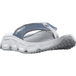 Badesandale Salomon "REELAX BREAK 6.0", Gr. 42, blau (rauchblau, weiß), Synthetik, Textil, Schuhe Zehentrenner, Erholungsschuhe