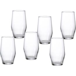 Ritzenhoff & Breker Longdrinkglas RITZENHOFF & BREKER "Salsa", transparent, H:14cm Ø:8cm, Glas, Trinkgefäße, robust und kristallklar, 6-teilig
