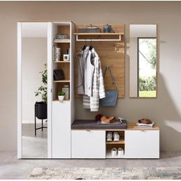 Garderoben-Set Innostyle "Bari Garderobenprogarmm, BxHxT 206x202x38 cm", weiß (weiß, artisan eiche), B:206 T:38, Holzwerkstoff, Kastenmöbel-Sets, Besteht aus 4 Typen