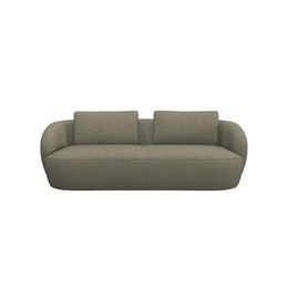 3-Sitzer FLEXLUX "Torino, rund und bequem, Couch, Dreisitzer, OTTOs Choice", gr&uuml;n (fall gr&uuml;n), B:217cm H:85cm T:102cm, 62% Polyester, 17% Cotton, 14% Viscose, 7% Linen, Sofas, Modernes, organisches Sofa-Design, Kaltschaum, Wellenunterfederung