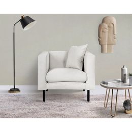 Sessel Home Affaire "Lillibeth Cocktailsessel, Loungesessel, Maße B/T/H: 90/74/83 cm", beige (creme), B:90cm H:83cm T:74cm, 100% Polyester, Sessel, Einzelsessel, Zierkissen als Wendekissen 45x45 cm, in Samtoptik oder Cord