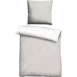 Wendebettwäsche Biberna "Combinate in Gr. 135x200, 155x220 oder 200x200 cm", grau (taupe, muster), B/L: 200cm x 200cm, 1 Stk., 2 Stk., Mako-Satin, B/L: 80cm x 80cm & 80cm x 80cm, 3 Stk., Mako-Satin, Obermaterial: 100% Baumwolle, Bettwäsche, Bettwäsche aus Baumwolle, zeitlose Bettwäsche mit Wendeoptik