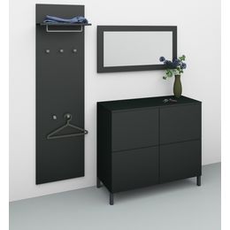 borchardt Möbel Garderoben-Set BORCHARDT MÖBEL "Haama", schwarz (schwarz matt), Kastenmöbel-Sets, 3-tlg.