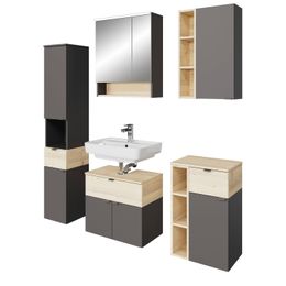 Badmöbel-Set SAPHIR "Quickset 394", grau (quarzgrau matt), Kastenmöbel-Sets