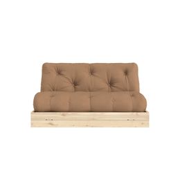 Schlafsofa Karup Design "Flip Sofabed, Made in Europe, mehrere Farben, vielseitig einsetzbar", braun (mocca), B:145cm H:83cm T:98,5cm, Bezug: 80% Baumwolle, 20% Polyester, Sofas, Schlafsofa, inkl. handgefertigte Futonmatratze, FSC-zertifiziertes Massivholz