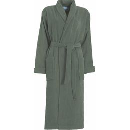Bademantel Seahorse "Seahorse Pure Unisex" Gr. XL, grün (dunkelgrün), L:125cm, Velours, Hausmäntel, Langarm, aufgesetzte Taschen