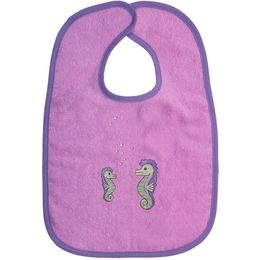 Wörner Lätzchen WÖRNER "Seepferdchen Klettlatz", Baby, lila (hellflieder), Baumwolle, Lätzchen, mit Klettverschluss, maschinenwaschbar, trocknergeeignet