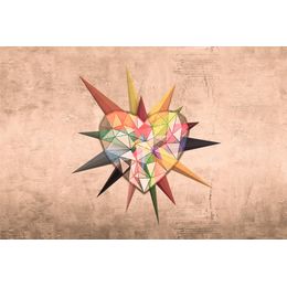 Fototapete ARCHITECTS PAPER "Atelier 47 Heart Star 2", bunt (rosa, gelb, rot), B:4m L:2,7m, Vlies, Tapeten, Vlies, Wand, Schräge, Decke