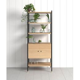 Bücherregal WOODMAN "Jugend", braun (eichefarben), B:90 H:180 T:35, Furnier, Regale, Holzfurnier aus Eiche
