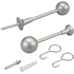 Raffhalter Liedeco, silber (silberfarben, matt), Metall, Raffhalter, f&uuml;r Gardinenstangen &Oslash; 16 mm