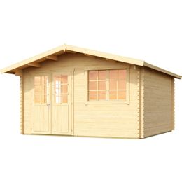 Gartenhaus Lasita Maja "NORDERNEY 3", beige (naturbelassen), Fußboden im Gartenhaus, Holzwerkstoff, Gartenhäuser
